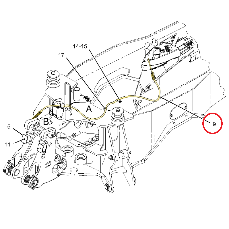 CABO TRAVA LANÇA TRASEIRA - 2200MM - CATERPILLAR 416E 2762353 - Real ...
