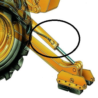 CILINDRO HIDRÁULICO ESTABILIZADOR SAPATA - CAT 416E (MEADOS DE 2014 ...