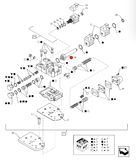 ÊMBOLO VALVULA SOLENOIDE - DE 23MM - CASE 580L 580M 580N / NEW HOLLAND ...