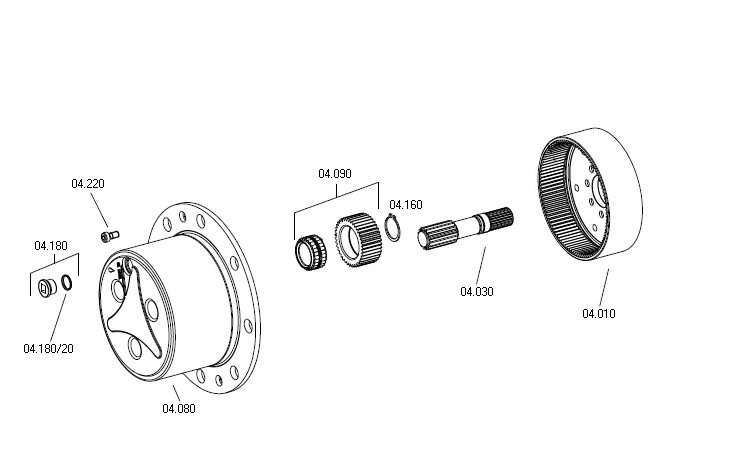 ENGRENAGEM COM ROLAMENTO DA PLANETÁRIA - EIXO DIANTEIRO TRAÇÃO 4X4 ...