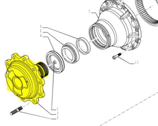 FLANGE CUBO DO SEMI EIXO REDUÇÃO TRASEIRO - CASE 580N / NEW HOLLAND ...