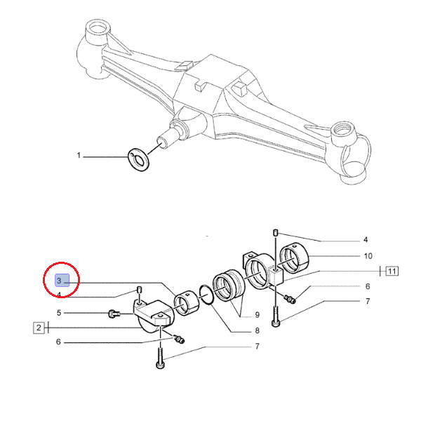 BUCHA BALANÇA – NEW HOLLAND TL 60 / 65 / 65E / 70 / 75 / 75E / 80 / 85 ...