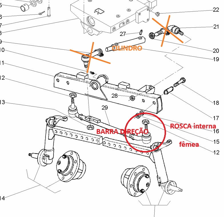 TERMINAL BARRA DIREÇÃO 4X2 - MASSEY FERGUSON 5275 / 5285 / 5290 4X2 ...