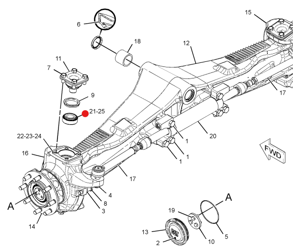 ROLAMENTO PIVO MUNHÃO - EIXO DIANTEIRO 4X4 - 35MM - RETROESCAVADEIRA ...